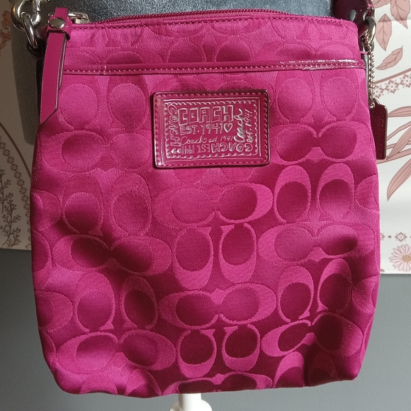 Coach | Bags | Coach Raspberry Poppy Crossbody | Poshmark